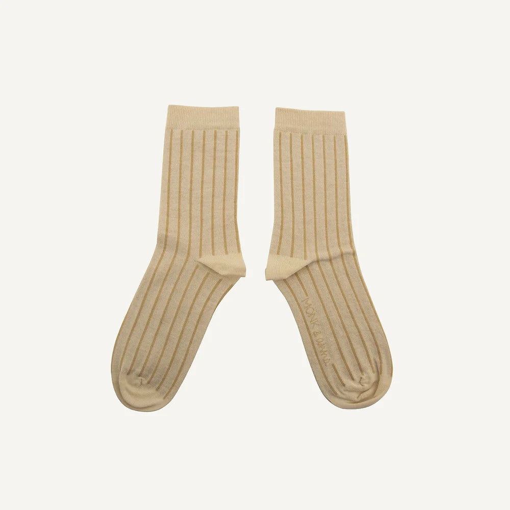 Monk & Anna - Socks gold glitter lines, milk – Bloom Mondays